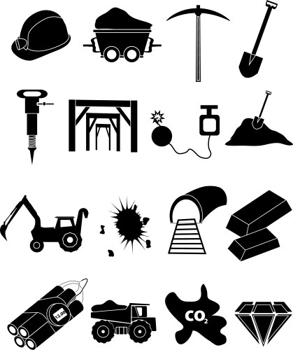 Set of vintage mining emblems Royalty Free Vector Image