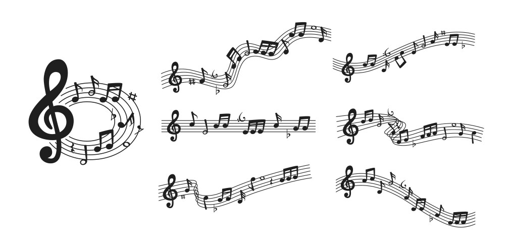 Cute music note sheet icon staff Royalty Free Vector Image