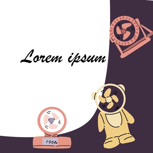 Portable electric fan background - banner Vector Image