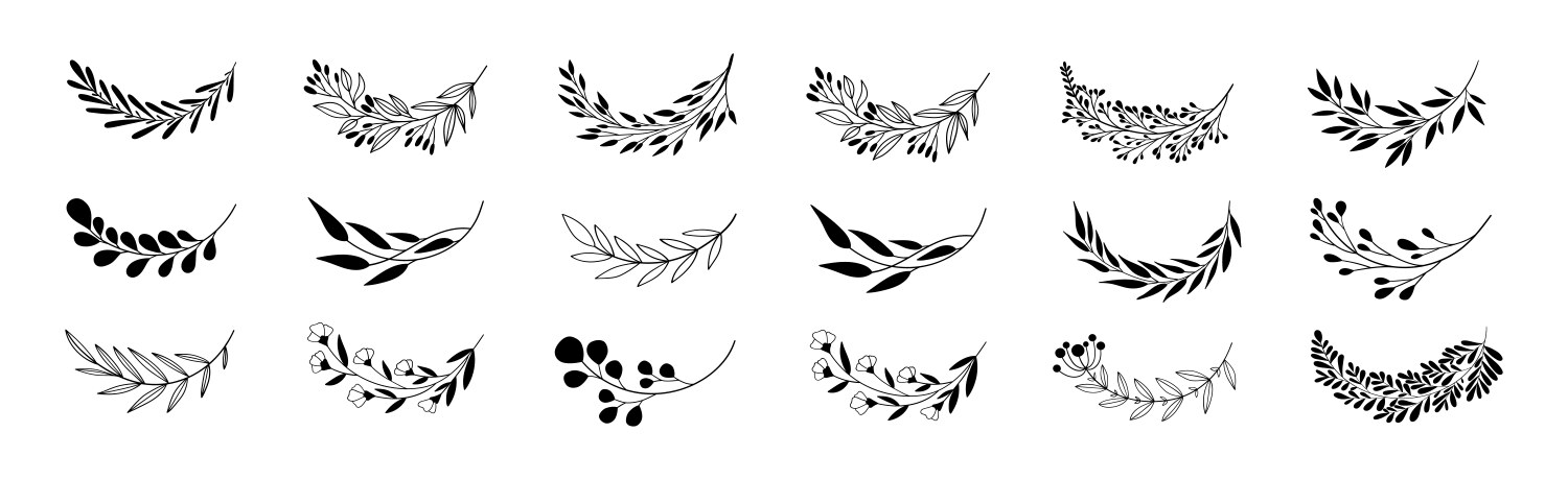 Big set of branch and flowers fall spring Vector Image