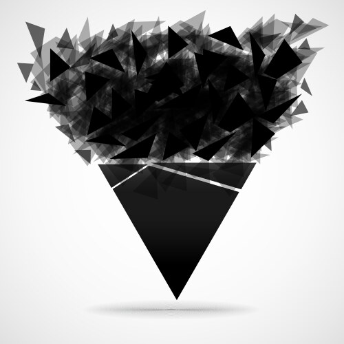 Abstract triangle with explosion on small Vector Image