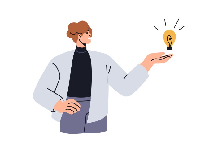 Business idea concept employee with lightbulb Vector Image