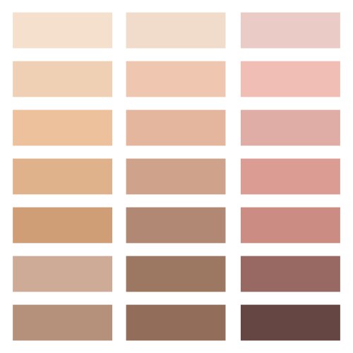Color Palette for Dark Skin Vector Images (over 140)