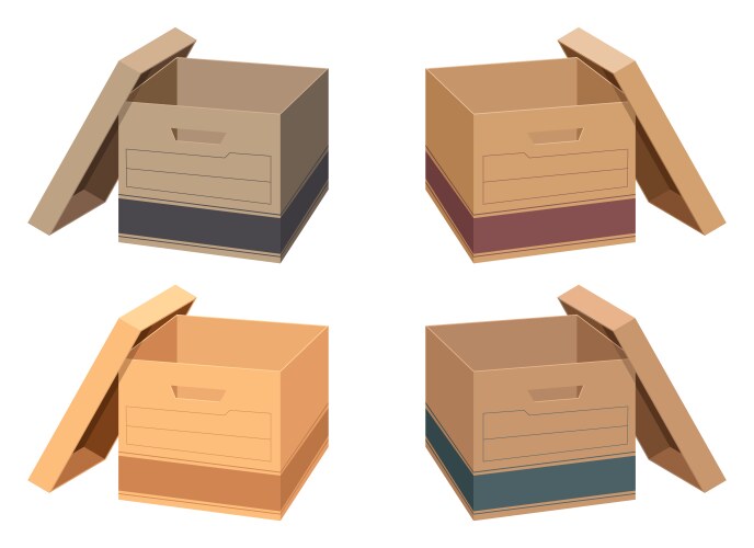 Storage shelf bookcase with parcel boxes Vector Image