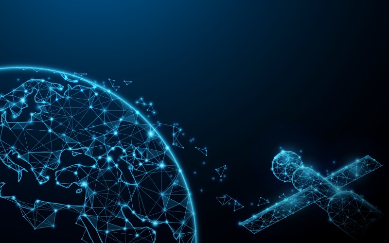 Earth view from space and satellite background Vector Image