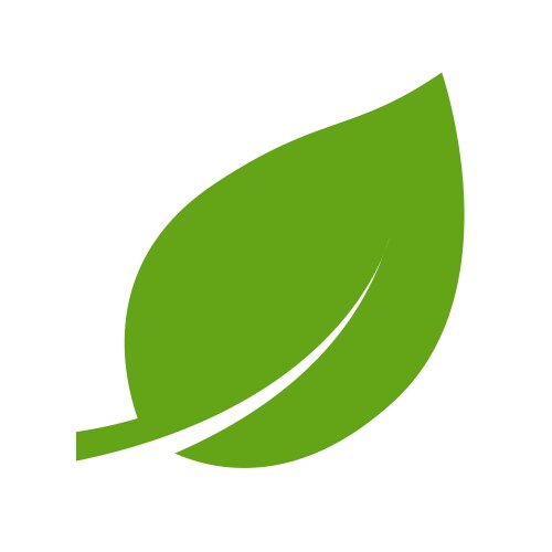 Eco green color leaf logo flat icon isolated Vector Image