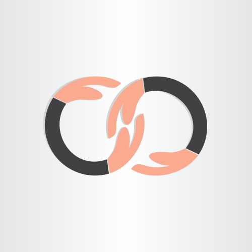 Human hands infinity symbol lines Royalty Free Vector Image