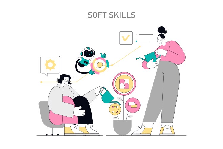 Soft skills flat Royalty Free Vector Image - VectorStock
