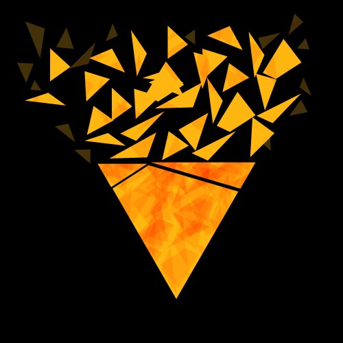 Abstract triangle with explosion on small Vector Image