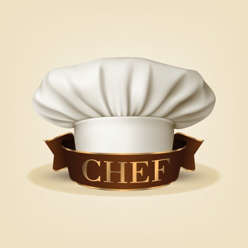 Banner with 3d realistic white chef hat toque Vector Image
