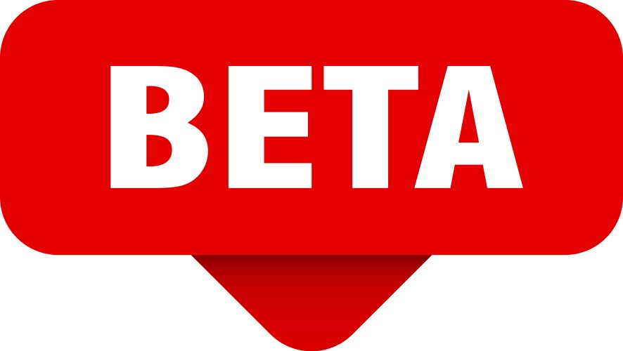 Beta sticker sign on transparent background Vector Image