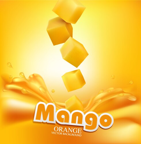 Mango juice advertising package design Royalty Free Vector