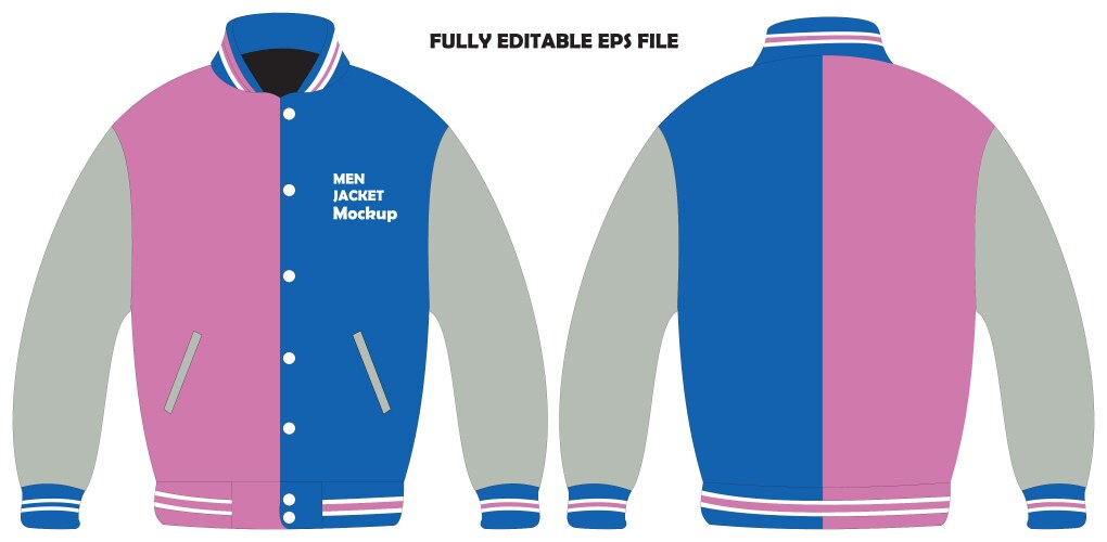 Varsity jacket sketch mockup black gold Royalty Free Vector