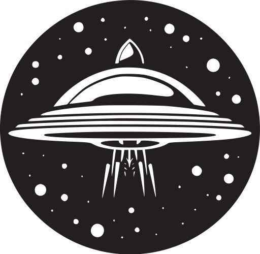 Ufo - black and white isolated icon Royalty Free Vector