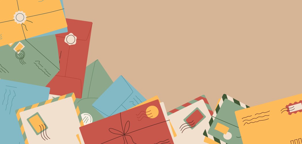 Handwritten sealed letter and mail background Vector Image