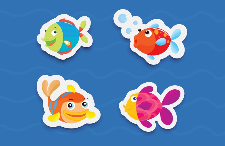 Four fish Royalty Free Vector Image - VectorStock