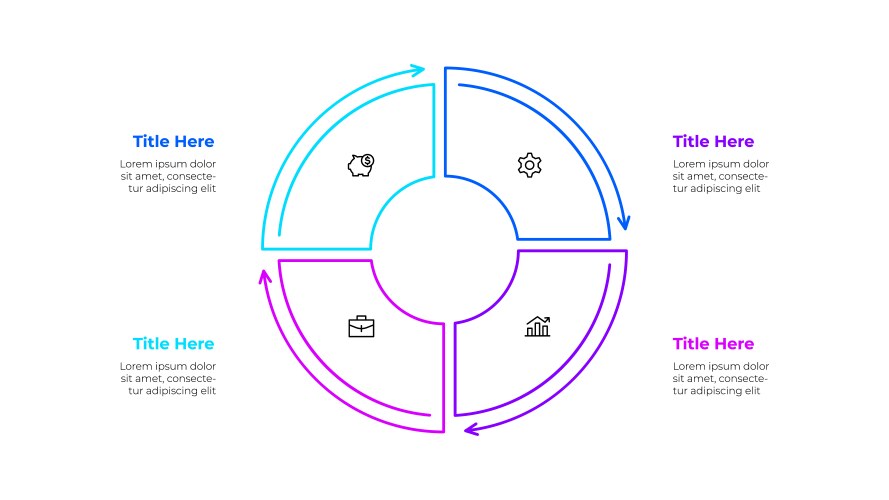 Circle Divided into 4 Vector Images (over 600)