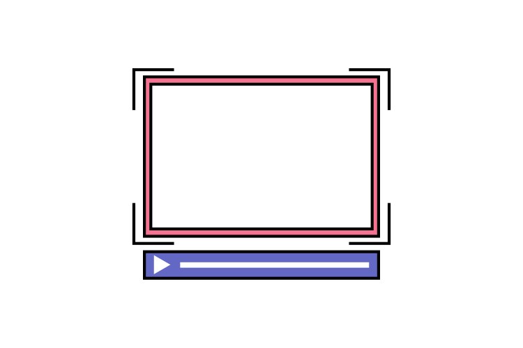 Vlog video frame sticker set Royalty Free Vector Image