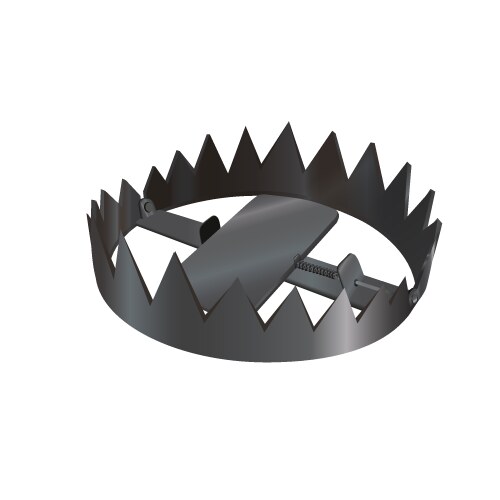 Animal trap metal pitfall steel teeth cruel Vector Image