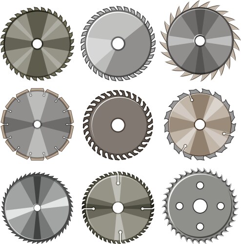 Precision circular saw blade cartoon Royalty Free Vector