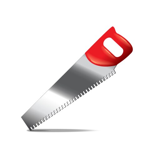 Manual wood saw tool isolated white Royalty Free Vector