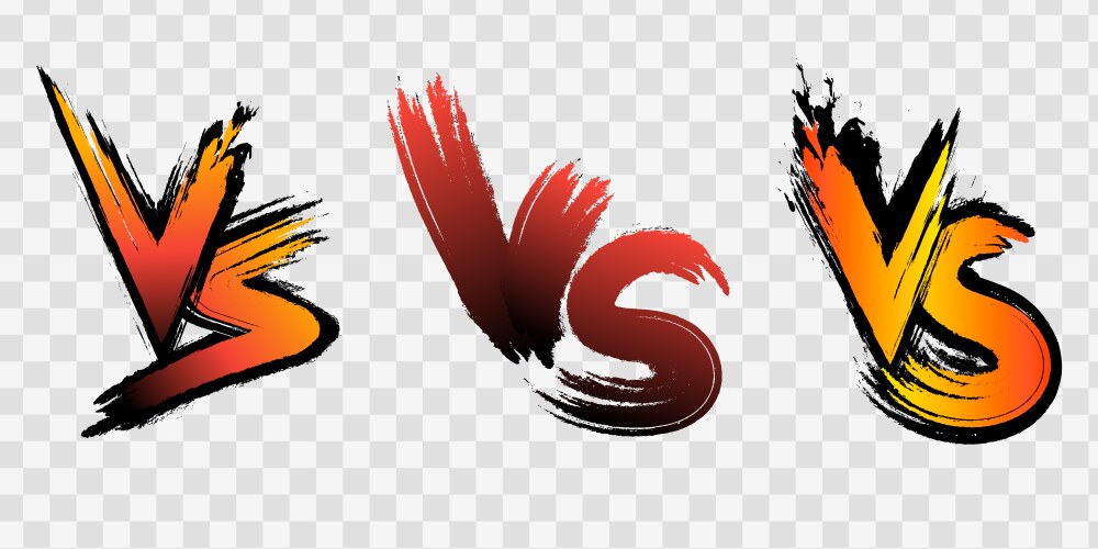 Vs versus letter logo letters on transparent Vector Image