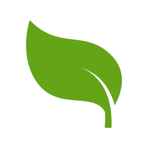 Eco green color leaf logo flat icon isolated Vector Image