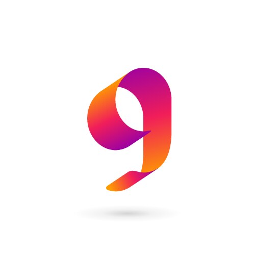 Number 9 logo design concept template Royalty Free Vector