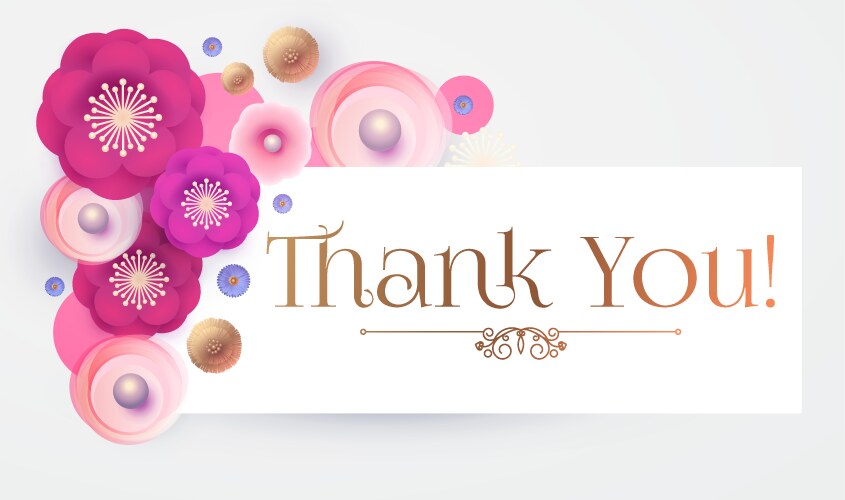 Thank you gratitude card template with cute Vector Image