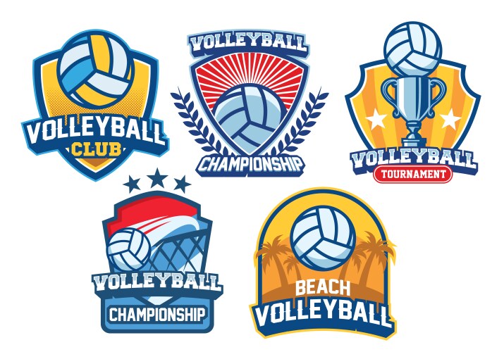 Volleyball sport school team training Royalty Free Vector