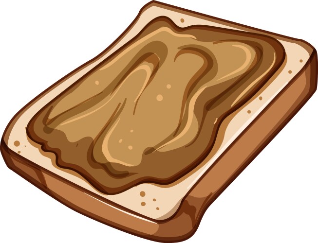 Chocolate paste toast cartoon Royalty Free Vector Image