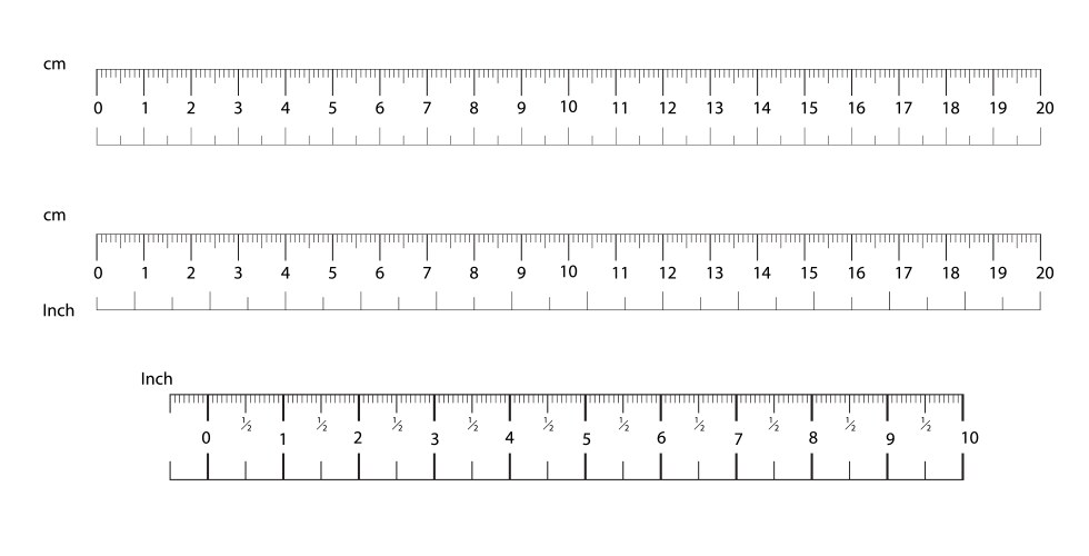 Map scale lines and rulers for distance measure Vector Image
