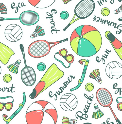 Volleyball colorful pattern Royalty Free Vector Image