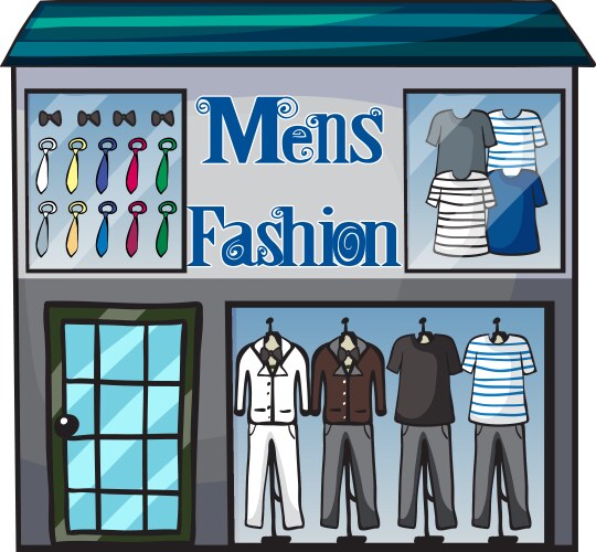 Interior background of modern men clothing store Vector Image