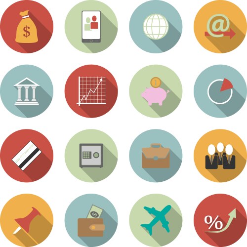 Business icon set software and web development Vector Image