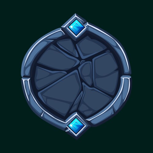 Square stone frame with gemstones empty cartoon Vector Image