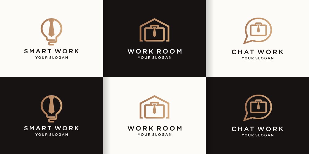 Team work logo set premium Royalty Free Vector Image