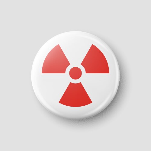 3d realistic round red and black warning danger Vector Image