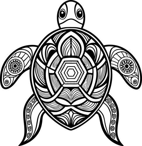 Beautiful turtle mandala arts isolated on white Vector Image