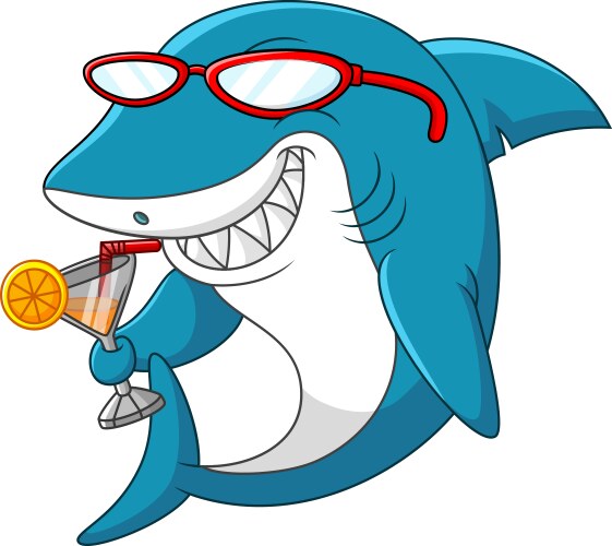 Cute shark cartoon Royalty Free Vector Image - VectorStock