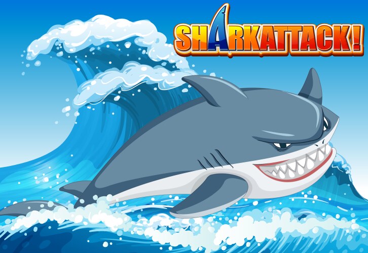 Shark attack concept with aggressive Royalty Free Vector