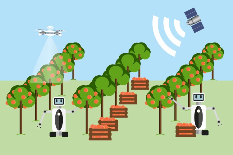 Smart farming concept Royalty Free Vector Image