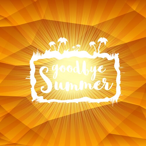 White goodbye summer concept text label Royalty Free Vector
