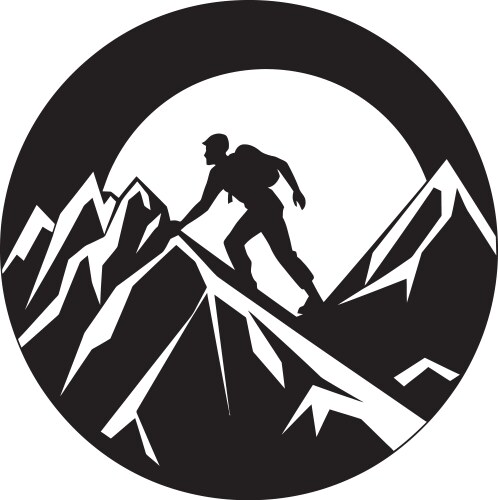 Climb conquer man climbing mountain design Vector Image