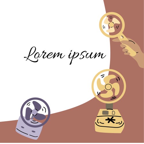 Portable electric fan background - banner Vector Image