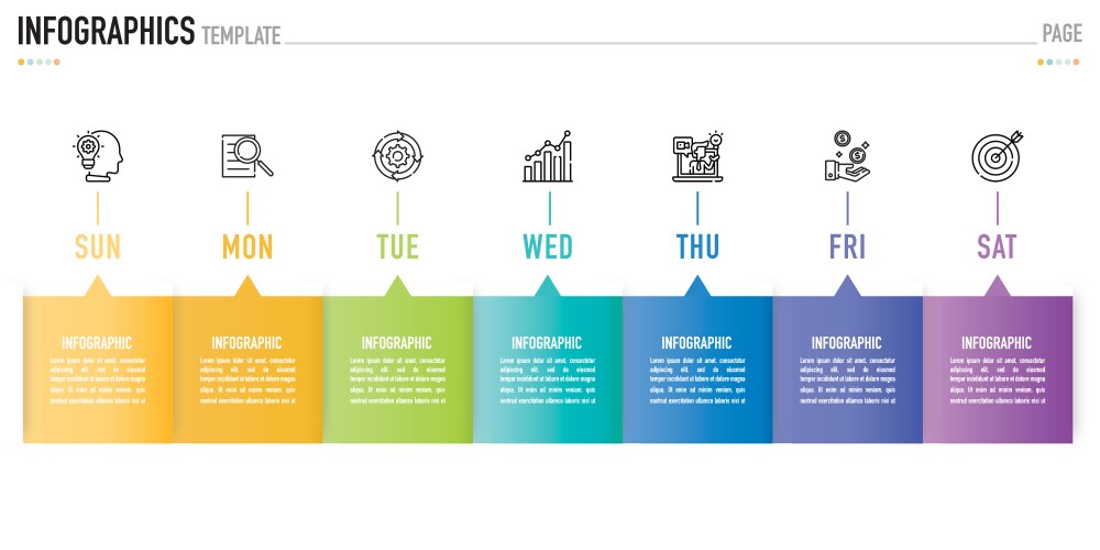 Rectangular paper origami mind map infographic Vector Image