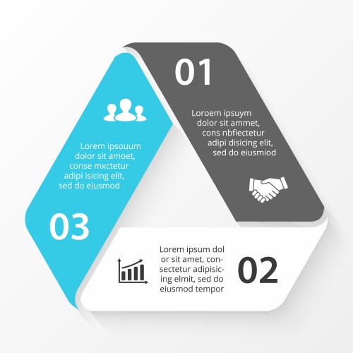 Infographic paper triangle template Royalty Free Vector