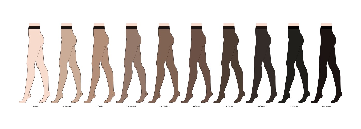 Set of different den denier opaques tights Vector Image