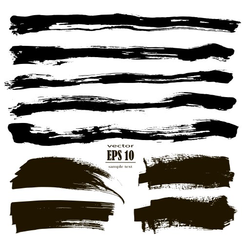 Ink hand-drawn line border set Royalty Free Vector Image