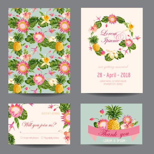 Invitation congratulation card set Royalty Free Vector Image